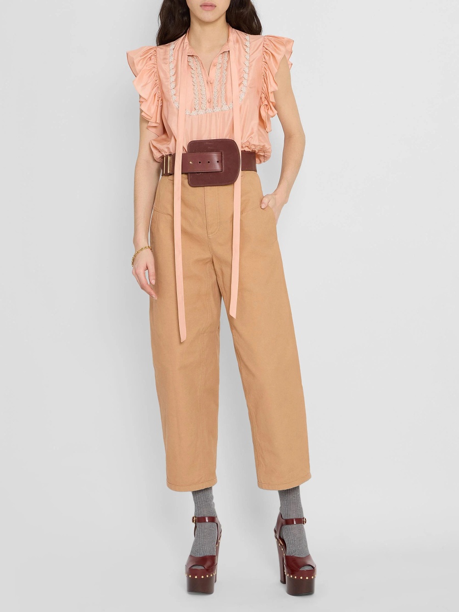 CHLOÉ cotton barrel-leg pants
